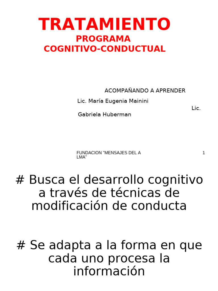 Programa Cognitivo-Conductual TGD | PDF | Aprendizaje | Ciencias del comportamiento