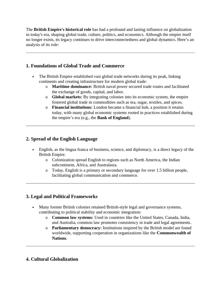 The British Empire | PDF | British Empire | Globalization