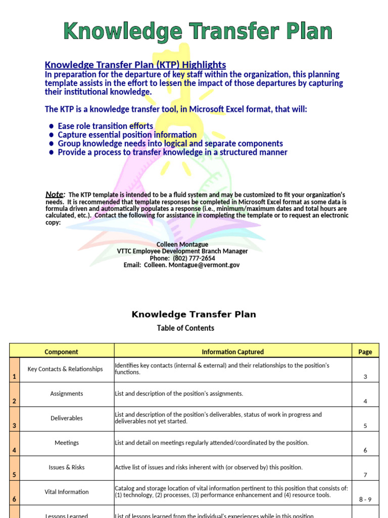 AOT Knowledge Transfer Template | PDF | Risk | Information
