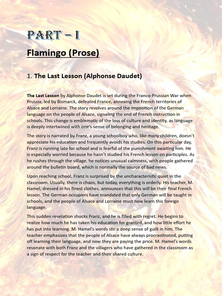 Detailed English Part I (Prose) | PDF | Mahatma Gandhi | Fear