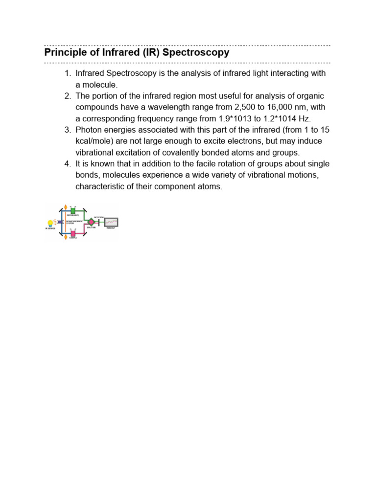 Principle of Infrared (IR) Spectros | PDF