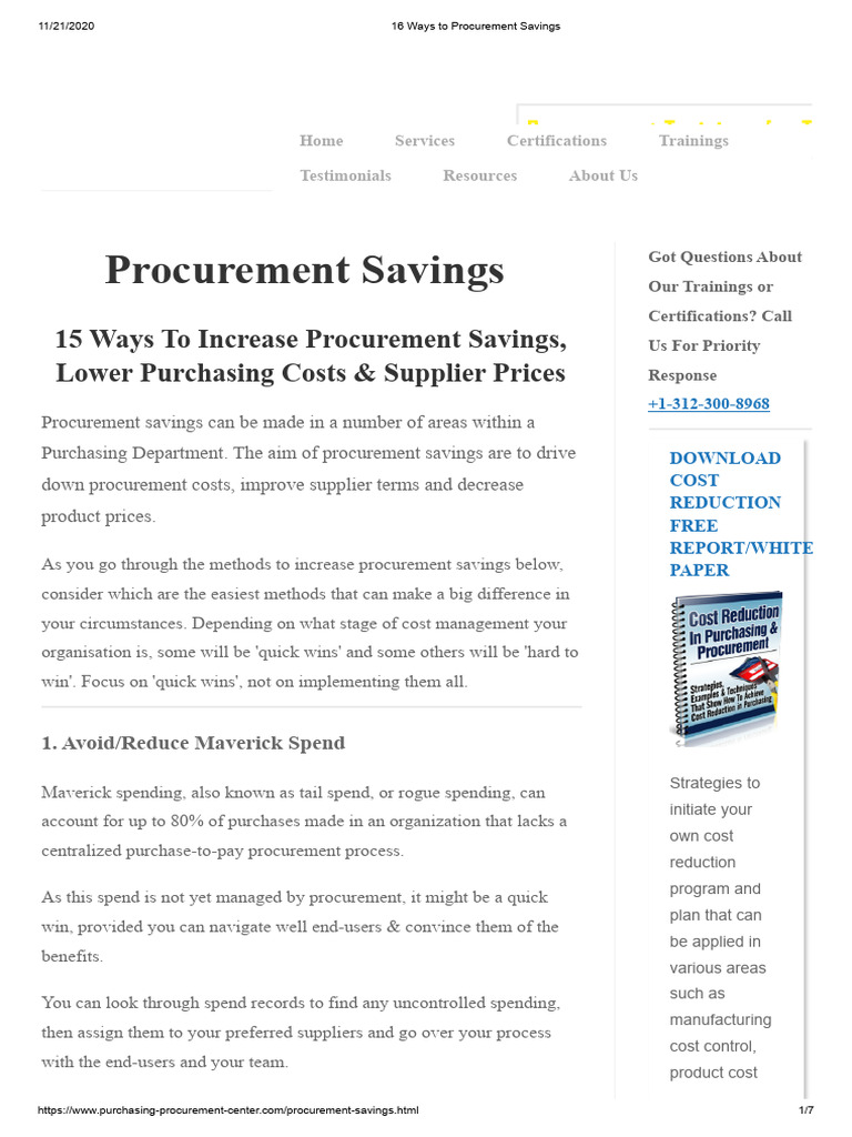 15 Procurement Cost-Saving Tips | PDF | Procurement | Supply Chain