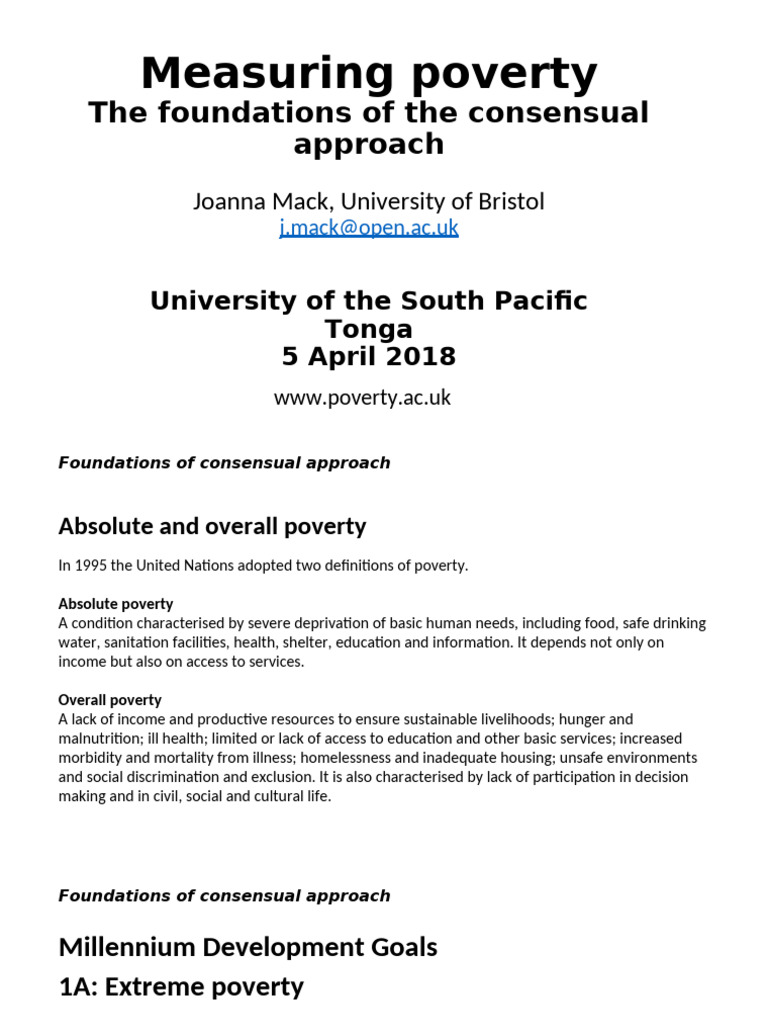 Foundations-Of-consensual-Approach Mack USP Tonga 2018 | PDF | Poverty ...