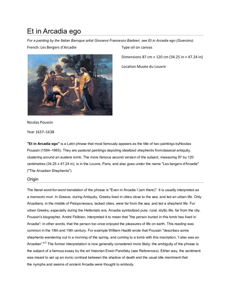 Et in Arcadia Ego | PDF