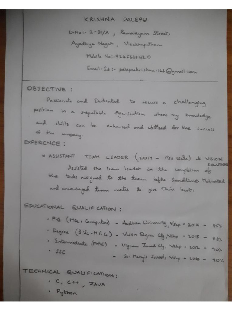 2nd Sem Eng Resume & Letter Writing | PDF