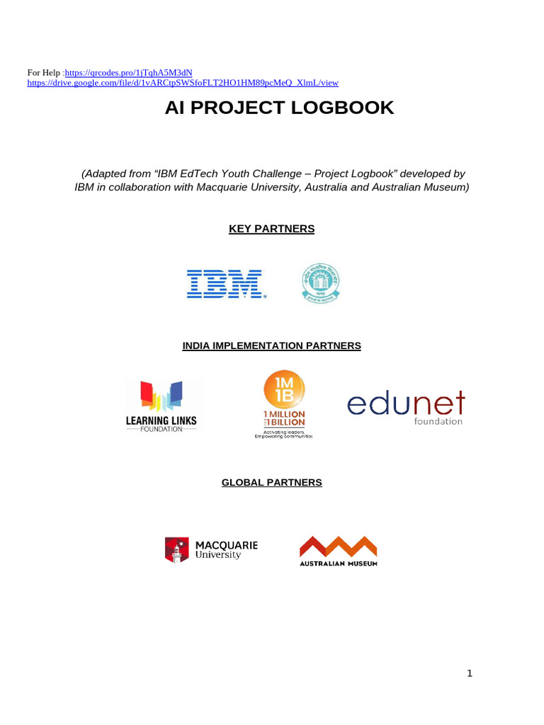 IBM-CBSE AI Project Logbook | PDF | Prototype | Artificial Intelligence