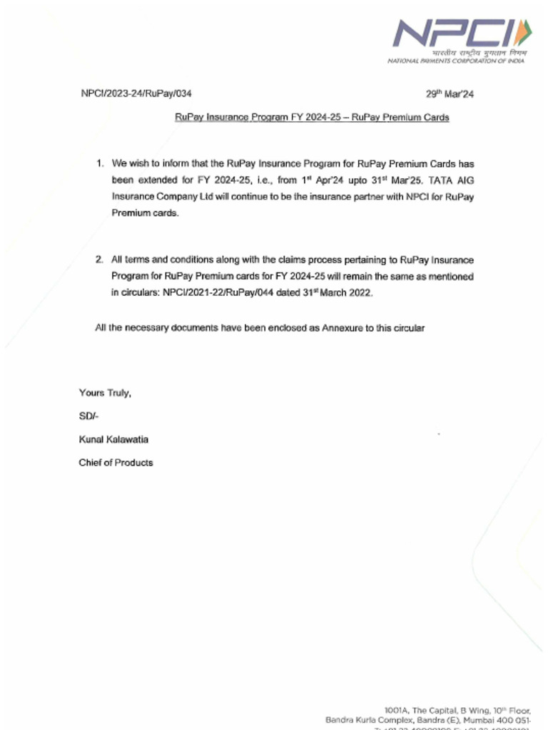 NPCI-2023-24-RuPay-034-RuPay-Insurance-Program-FY-2024-25-RuPay-Premium ...