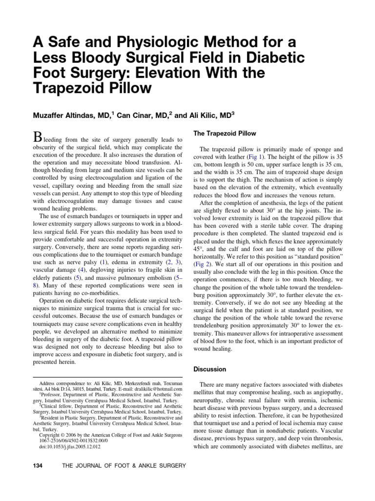 trapezoid leg support | PDF | Surgery | Bleeding