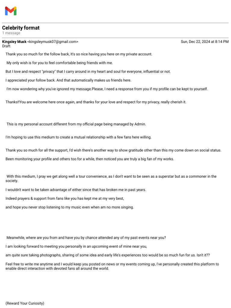 Gmail - Celebrity Format | PDF