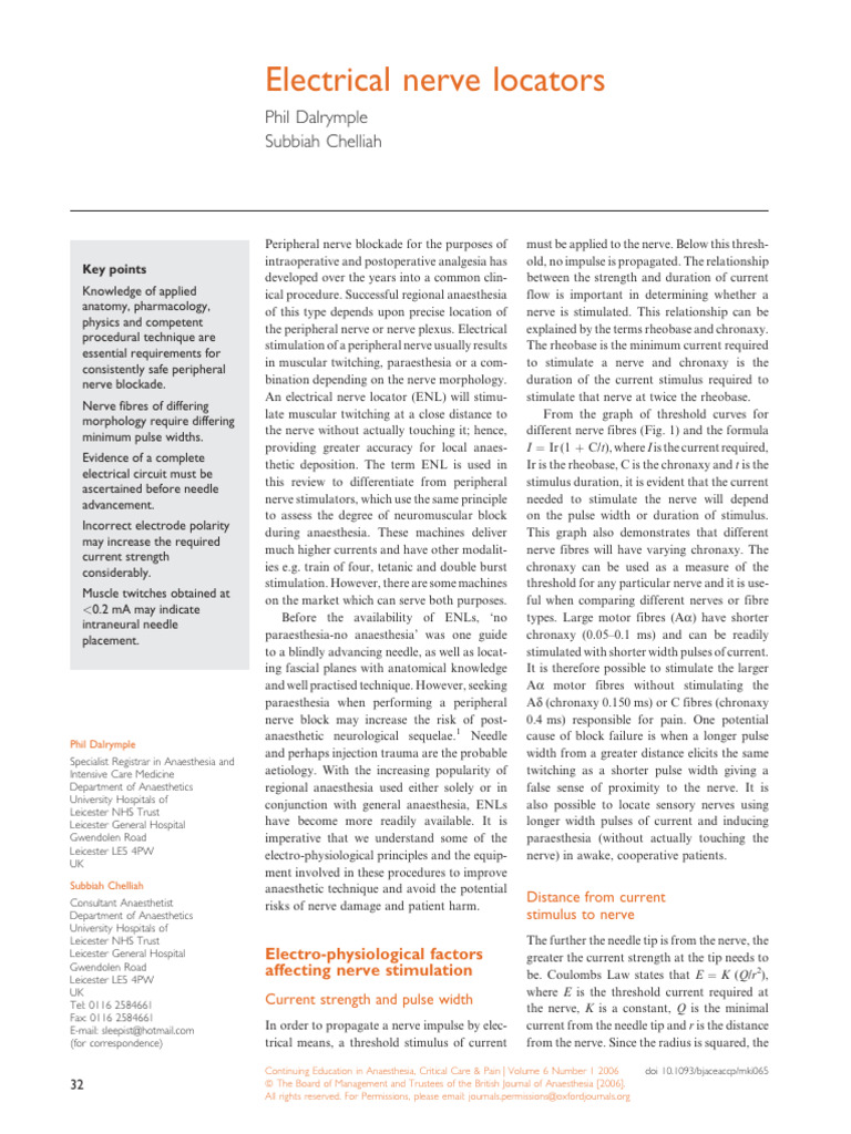 nervelocator | PDF | Physiology | Clinical Medicine
