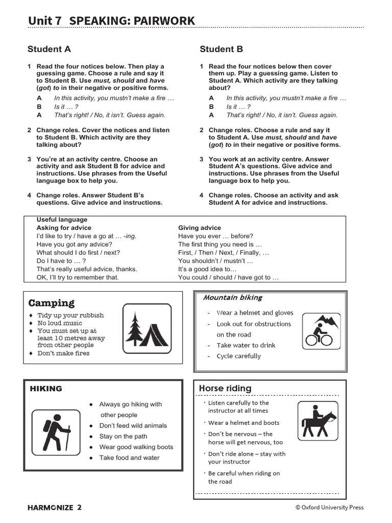 Harmonize_2_TRM_Pairwork_Unit_7_worksheets | PDF