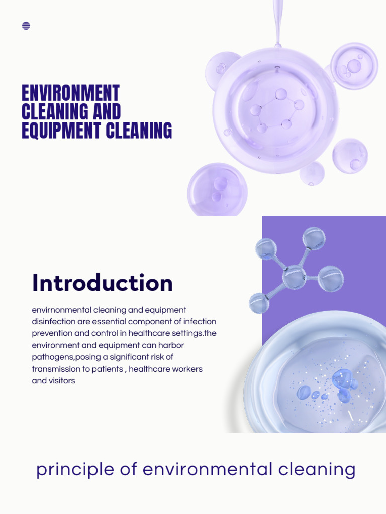 Environment Cleaning and Equipment Cleaning | PDF