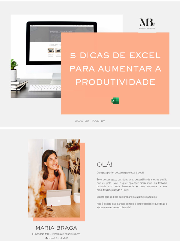E-Book 5 Dicas para Aumentar Produtividade | PDF | Microsoft Excel | Janela (informática)