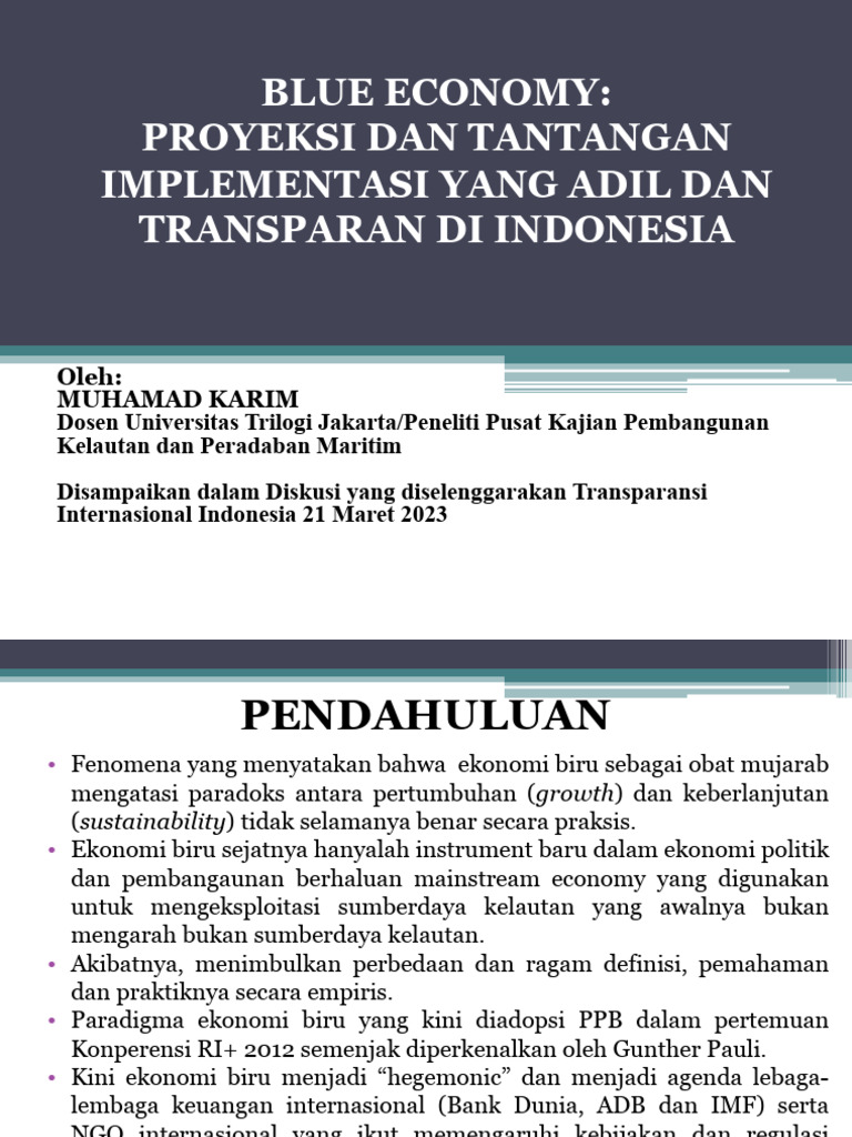BAHAN-PRESENTASI-EKONOMI-BIRU-21-Maret-2023 | PDF