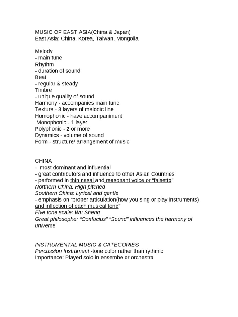 MUSIC-OF-EAST-ASIA | PDF | Musical Instruments | String Instruments