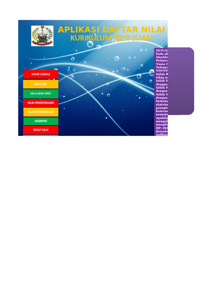 Format Nilai Guru Mapel | PDF