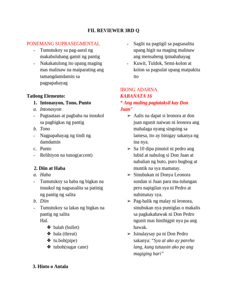 Fil Reviewer 3RD Q | PDF
