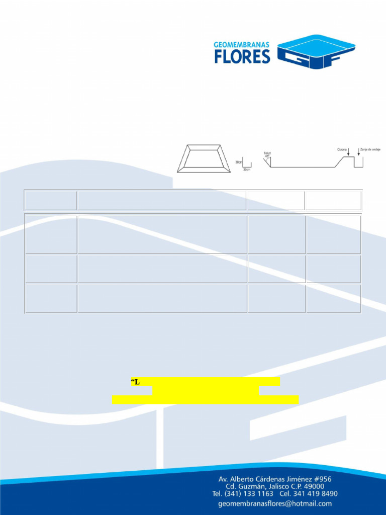 Cotización Instalación Geomembrana 2024 | PDF