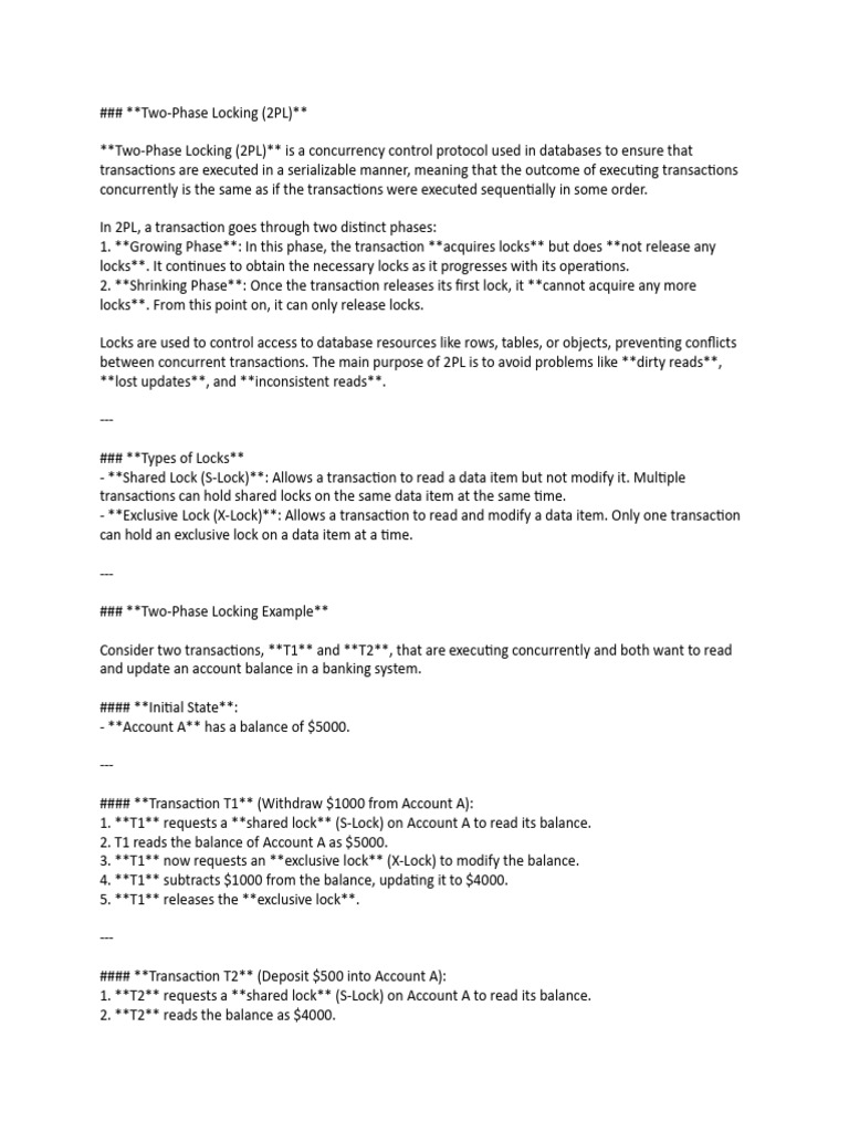2-phase-lock | PDF | Database Transaction | Concurrency (Computer Science)