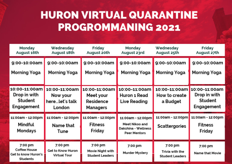 Quarantine Programming Schedule - Canva | PDF