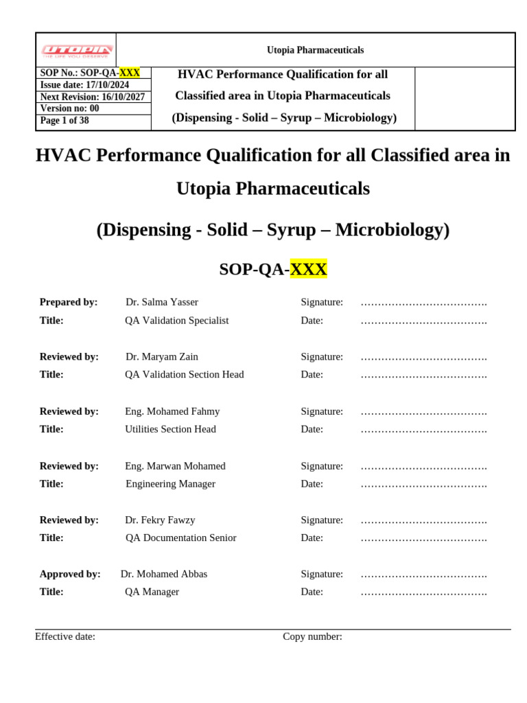 00. HVAC SOP | PDF | Verification And Validation | Inductor
