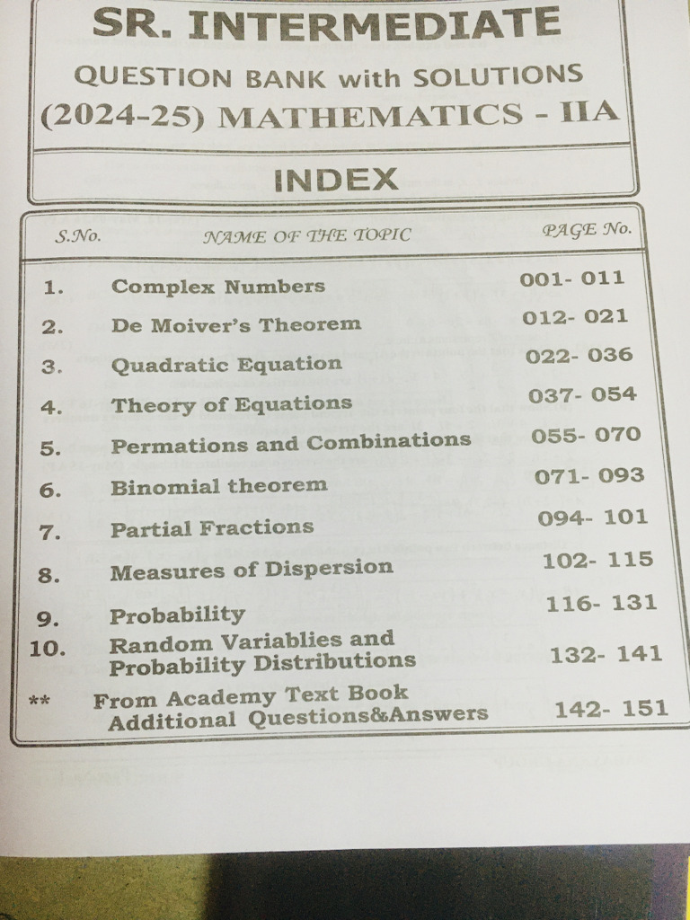 Mathematics 2A Chapters | PDF