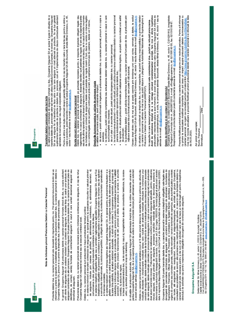 ANEXA_Nota de Informare GDPR | PDF