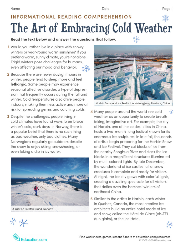Embracing Winter: Art and Traditions | PDF | Winter | Ice