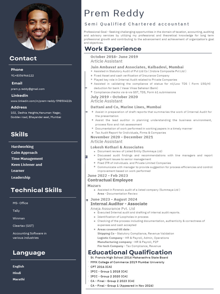 Prem_Resume updated.pdf_20241210_164822_0000 | PDF | Audit | Internal Audit