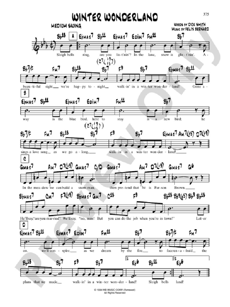 Winter Wonderland Lead Sheet | PDF