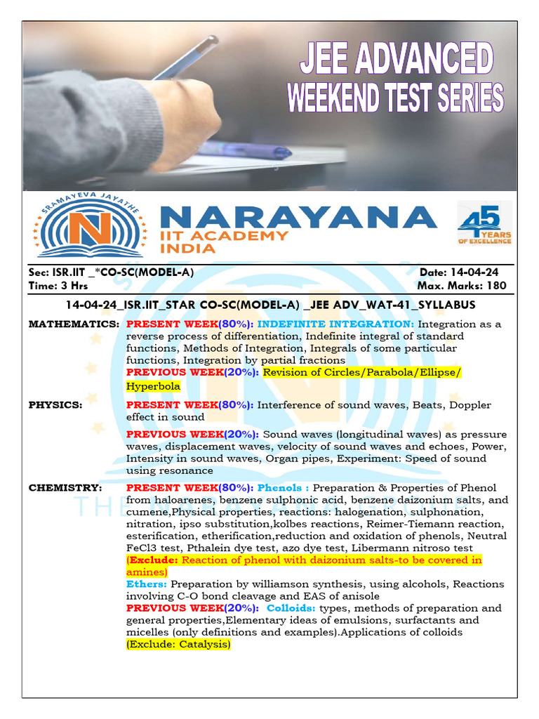 14-04-24_ISR.IIT_STAR CO-SC(MODEL-A)_JEE ADV_2021(P-I)_WAT-41_QP | PDF ...