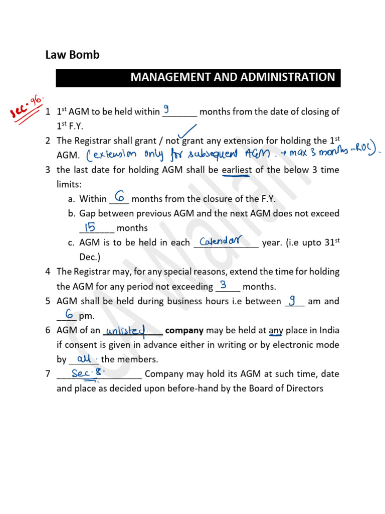 AGM and EGM Management Guidelines | PDF | Proxy Voting | Quorum