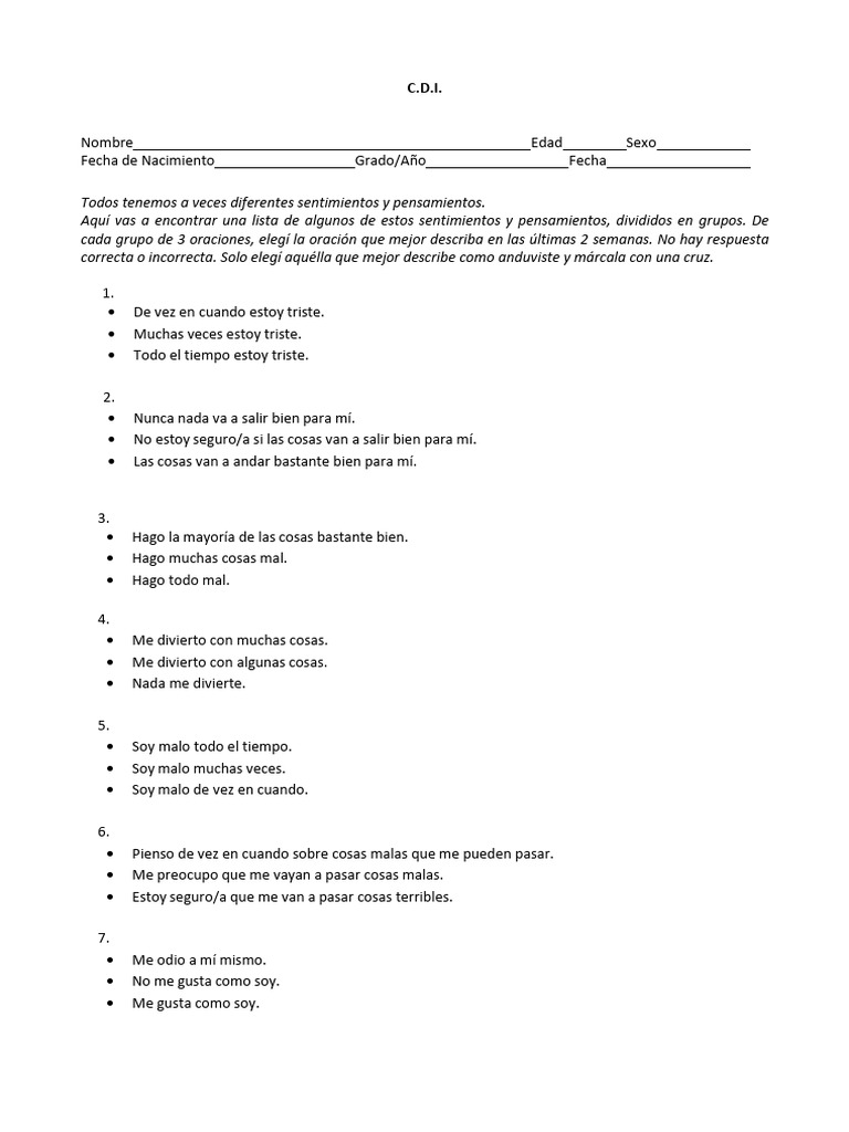 CDI - Cuestionario | PDF