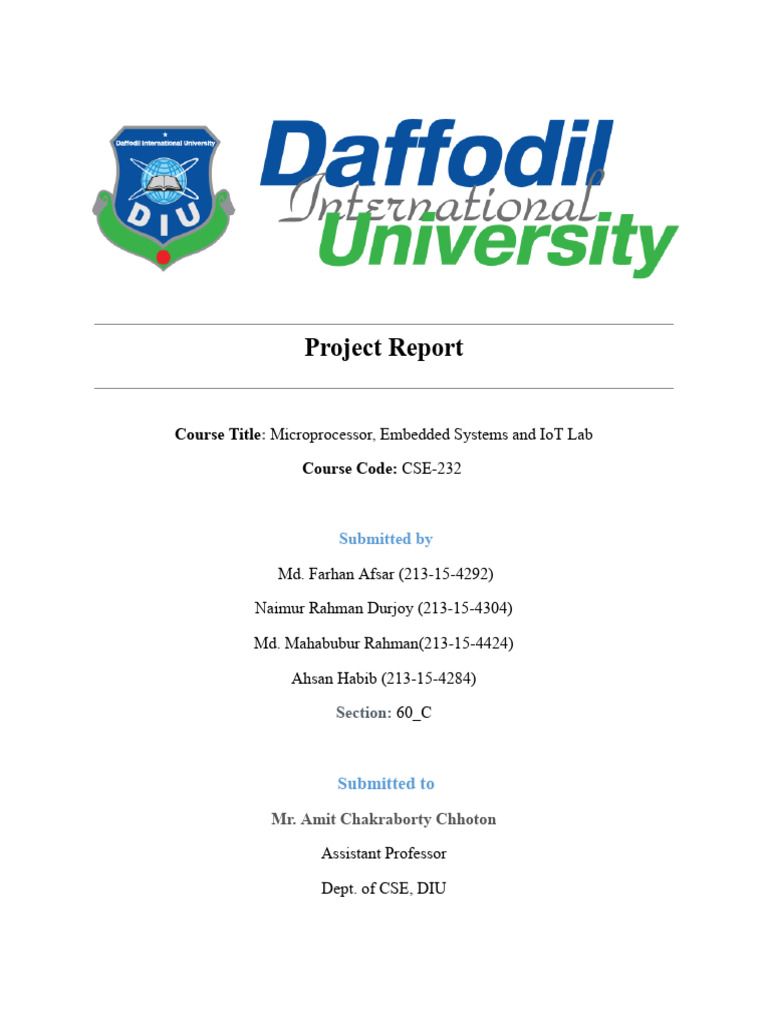213-15-4292,4304,4284,4424 IOT Project Report | PDF | Sensor ...