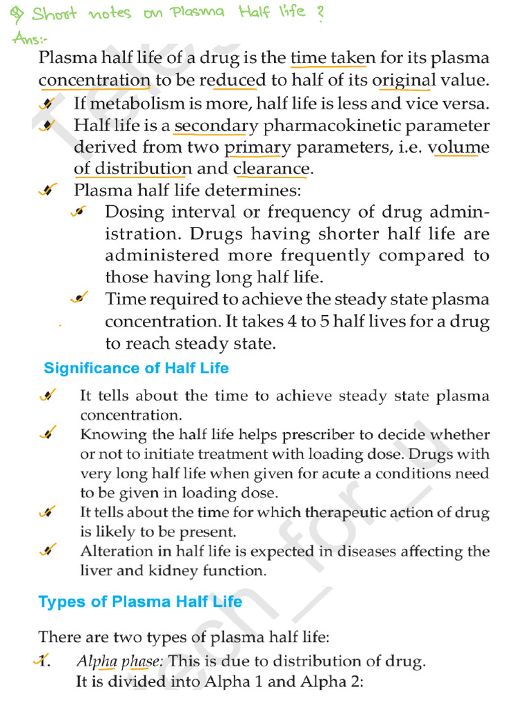 Plasma half life (1) | PDF