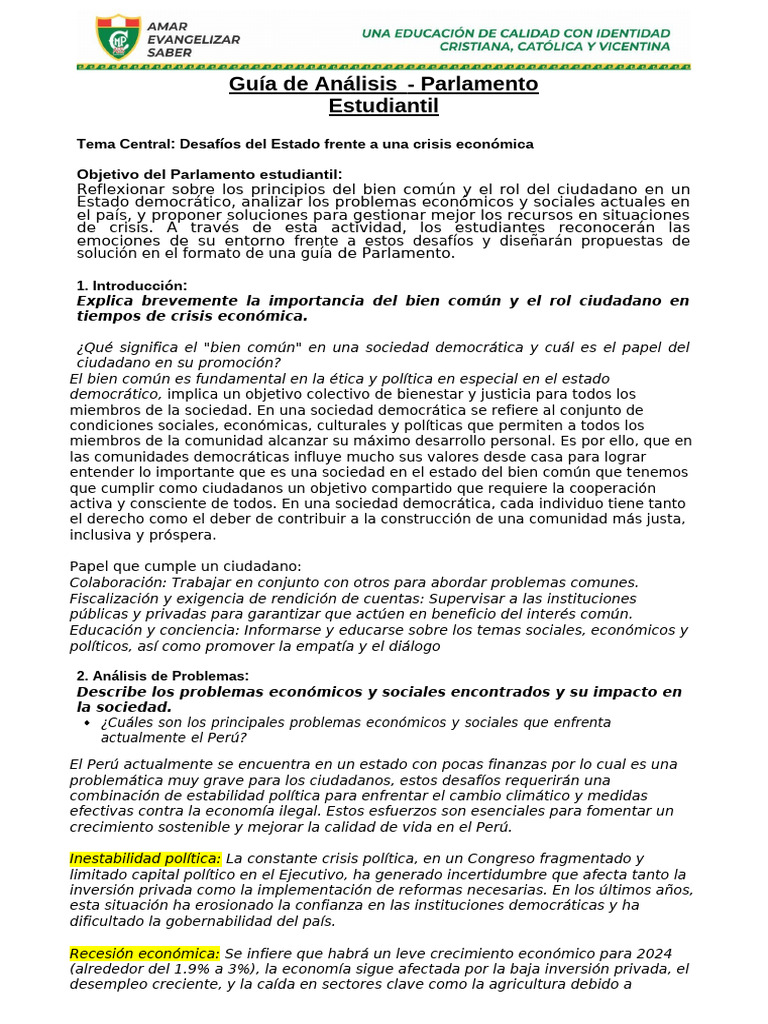 2DO Guia de Discusion - Parlamento | PDF | Empleo | Democracia