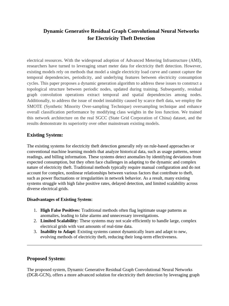 Dynamic Generative Residual Graph Convolutional Neural Networks for Electricity Theft Detection ...
