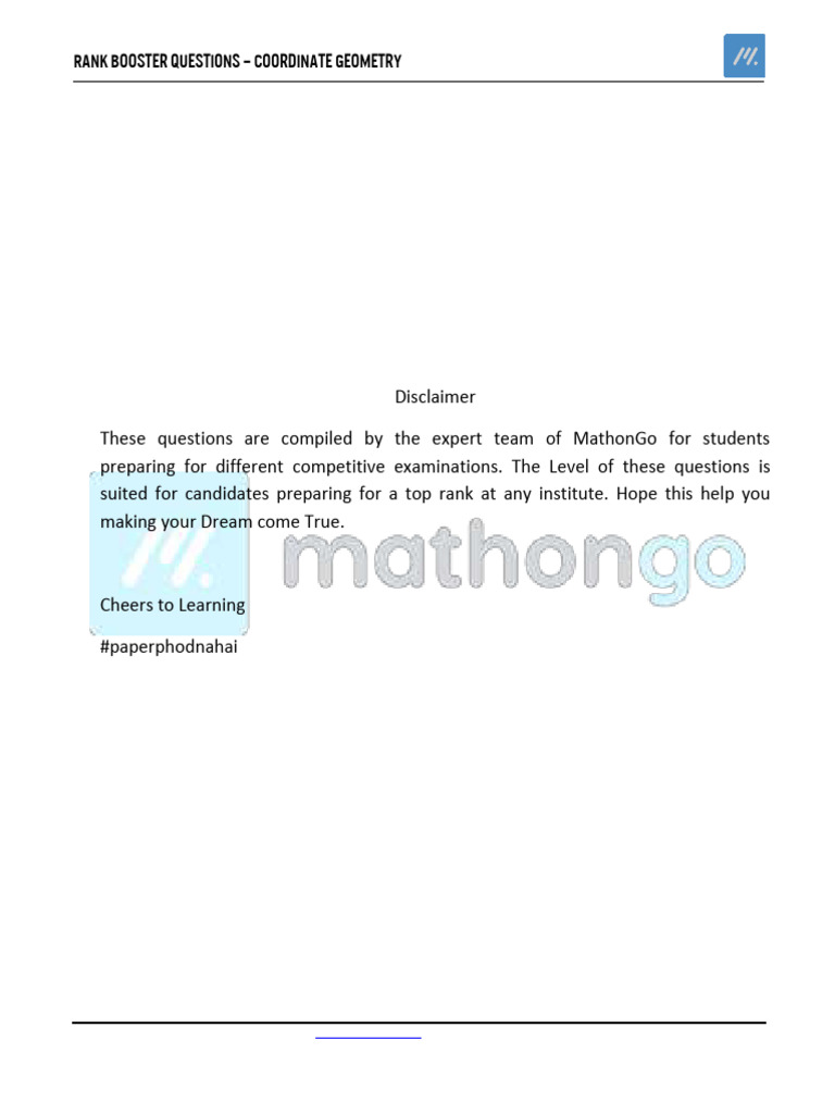 Coordinate Geometry - Most Important Question Bank For JEE Main | PDF ...