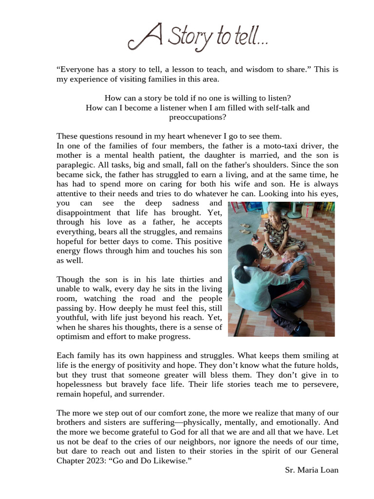 Listening to Stories of Hope and Struggle | PDF