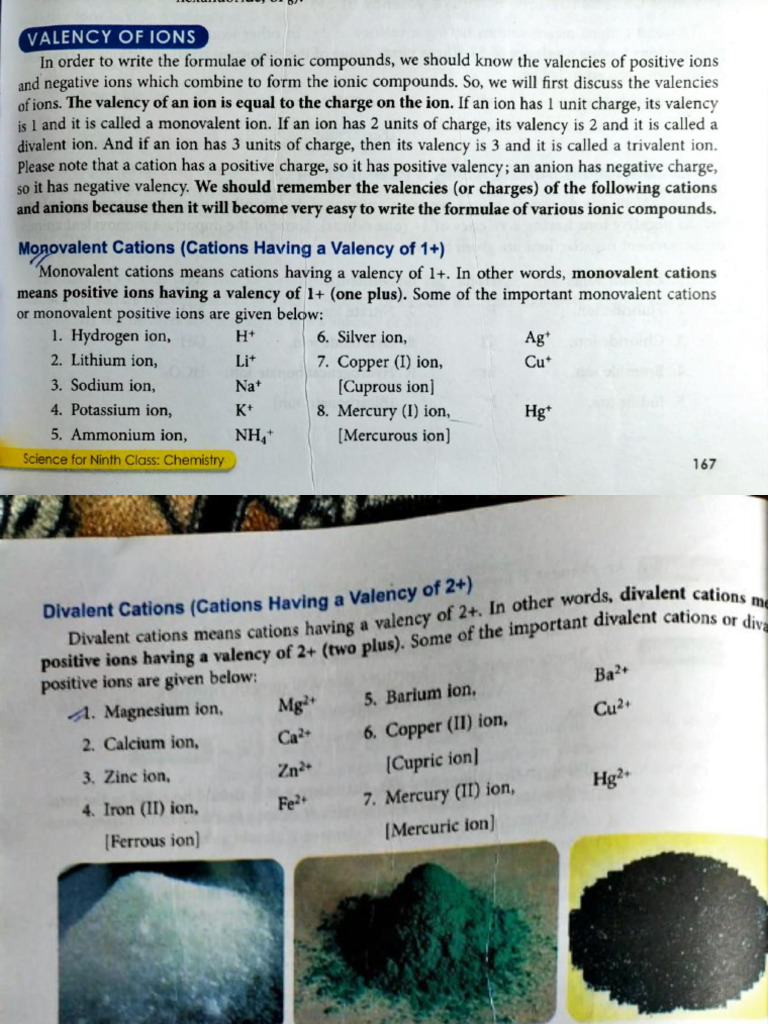 Class 9/10 Cbse Valency Table | PDF