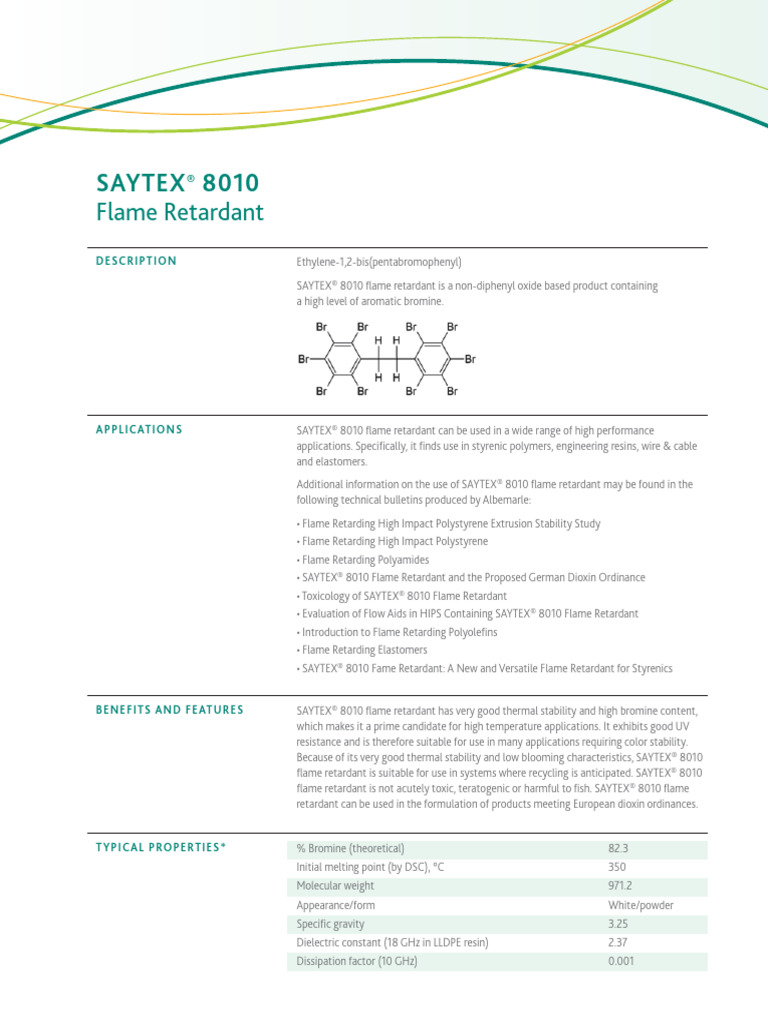 Saytex 8010 Data April 2017 | PDF | Polystyrene | Building Engineering