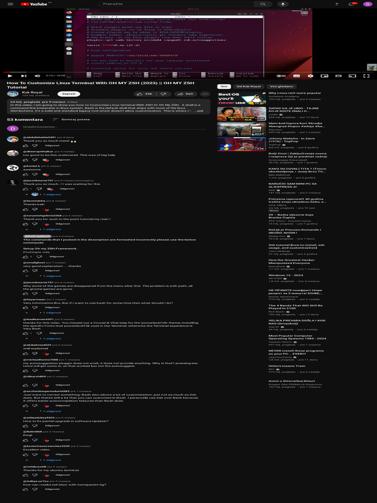 How To Customize Linux Terminal With OH MY ZSH (2023) | PDF | Computing | Free Software