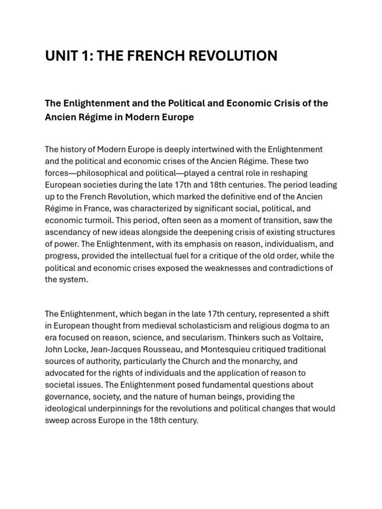 Enlightenment's Role in French Revolution | PDF | Age Of Enlightenment ...