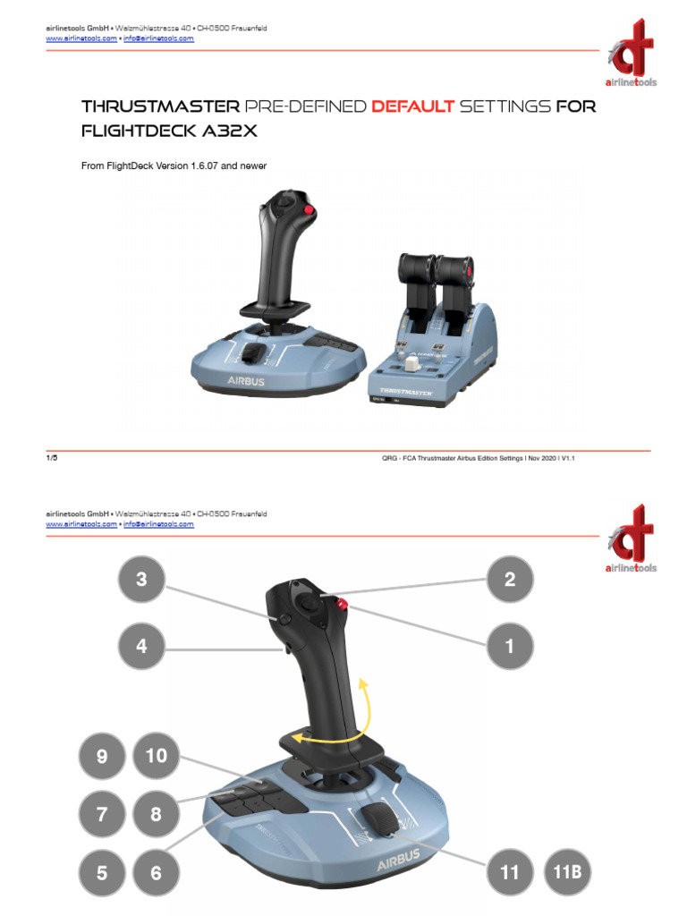 QRG - TCA Thrustmaster Airbus Edition Settings V2 sm-1 | PDF | Aircraft | Aviation