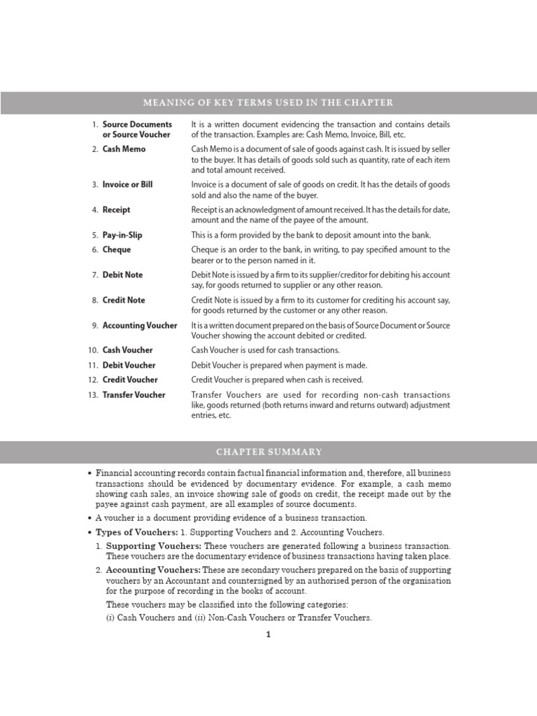 Key Financial Document Terms | PDF | Voucher | Invoice