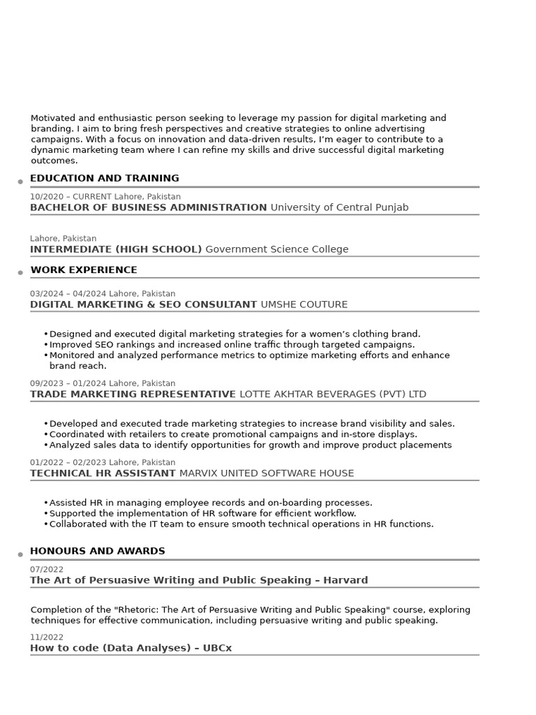 Professional Resume | PDF