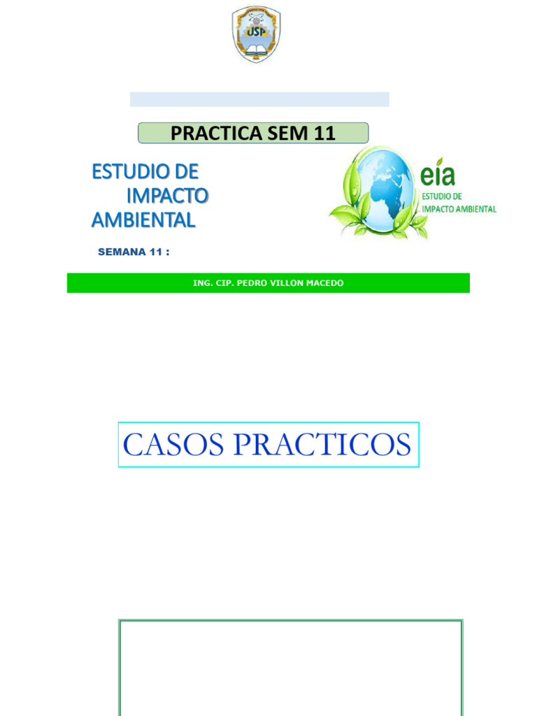 Practica Sem 11 Elaboración de Estudio de Ia de Un Proyecto | PDF | Entorno natural | Contaminación