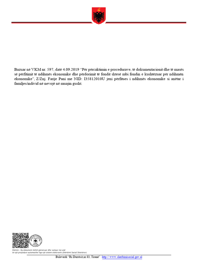 VÃ Rtetim Pã R Pã Rfitimin e Ndihmã S Ekonomike20240924 | PDF