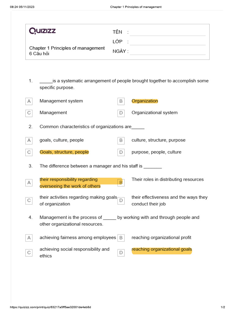 Principle Management | PDF | Goal | Business