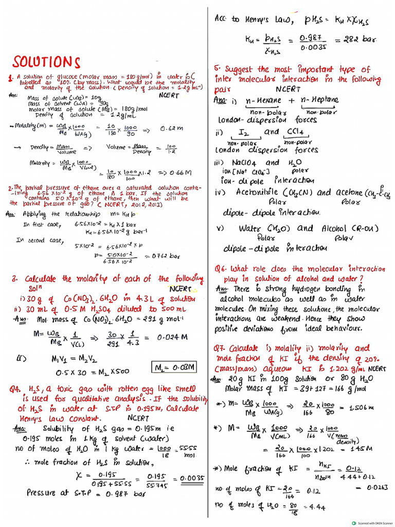 most important questions chemistry | PDF
